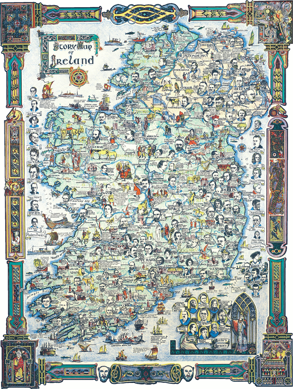 Story Map of Ireland (547 Piece Wooden Jigsaw Puzzle) | Nautilus Puzzles