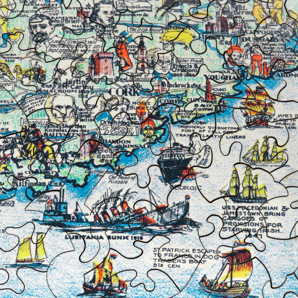 Story Map of Ireland (547 Piece Wooden Jigsaw Puzzle)