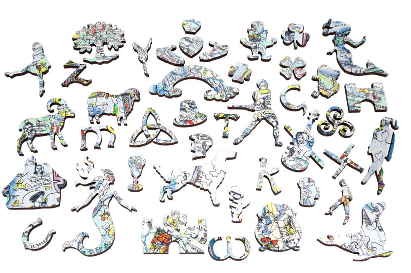 Story Map of Ireland (547 Piece Wooden Jigsaw Puzzle) | Nautilus Puzzles