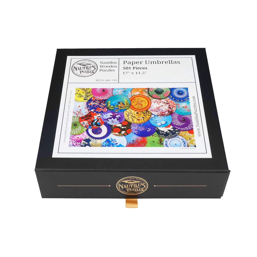 Paper Umbrellas (501 Piece Wooden Jigsaw Puzzle)