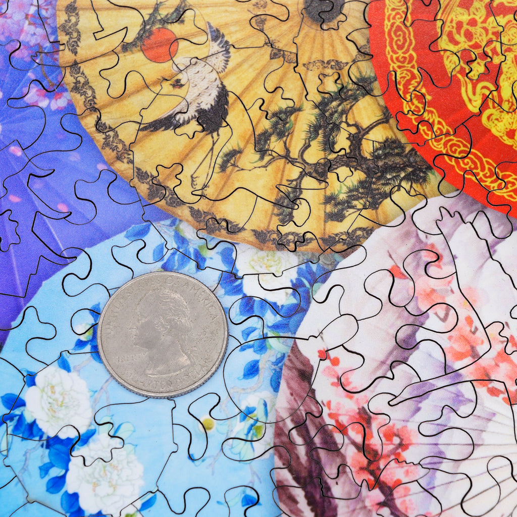 Paper Umbrellas (501 Piece Wooden Jigsaw Puzzle)