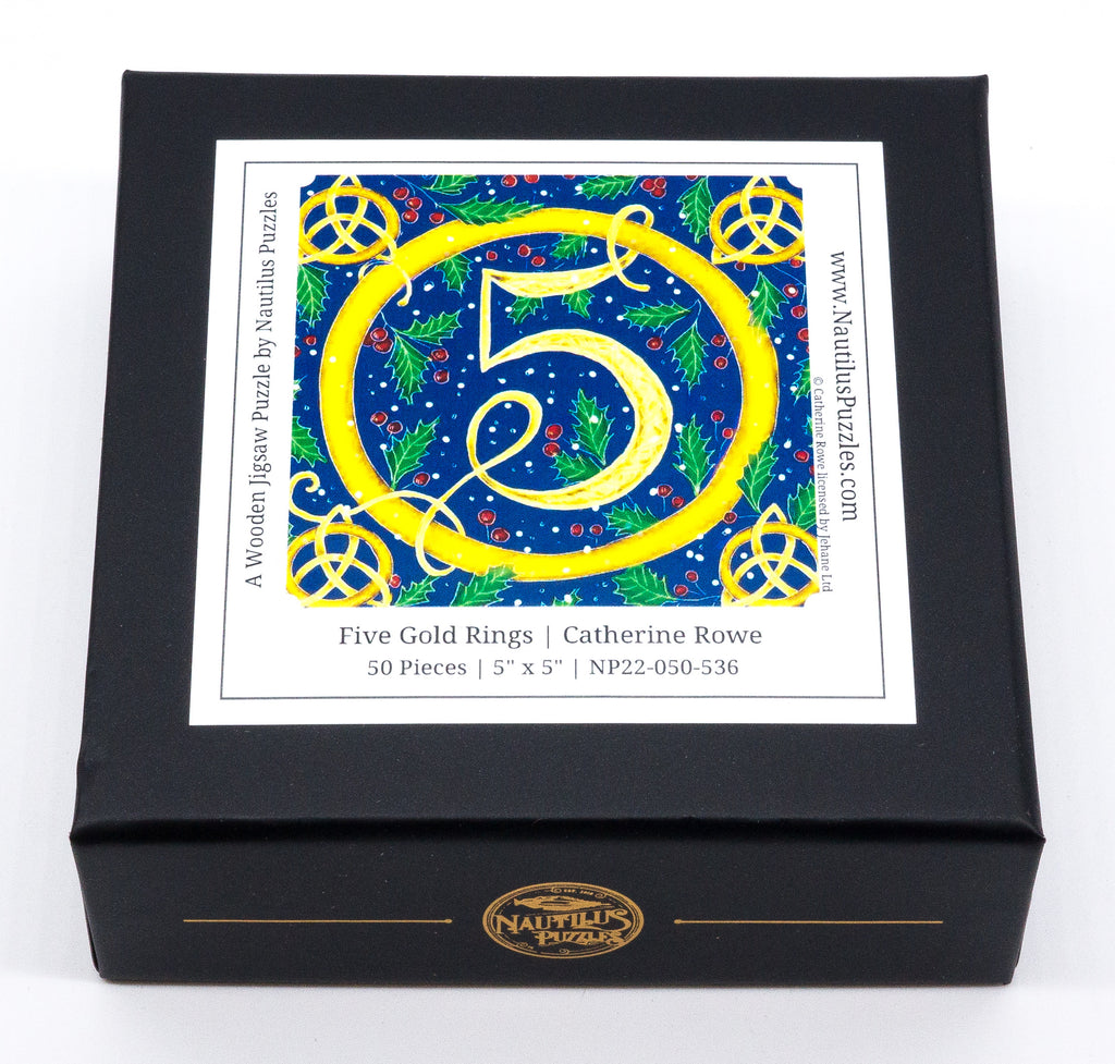 Five Gold Rings (50 Piece Mini Wooden Jigsaw Puzzle)