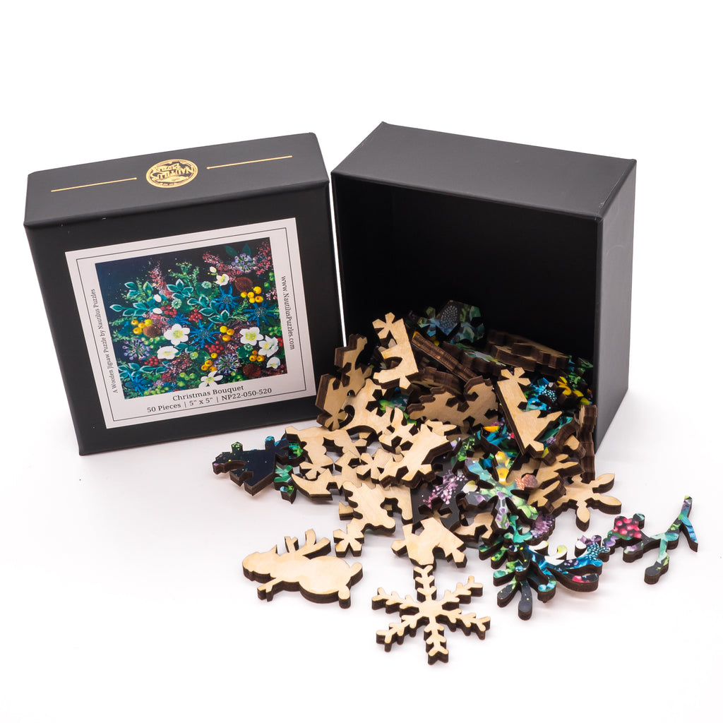 Christmas Bouquet (50 Piece Mini Wooden Jigsaw Puzzle)