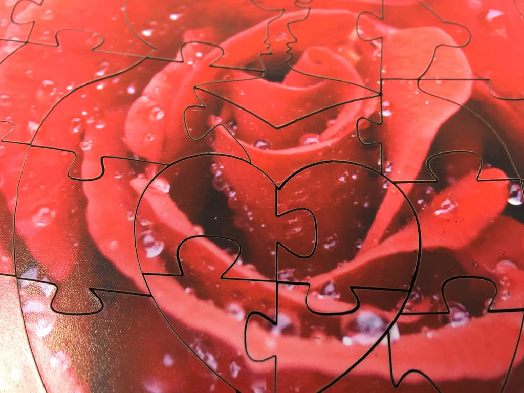 Raindrops on a Red Rose | Mini Valentine's Day Wooden Puzzle