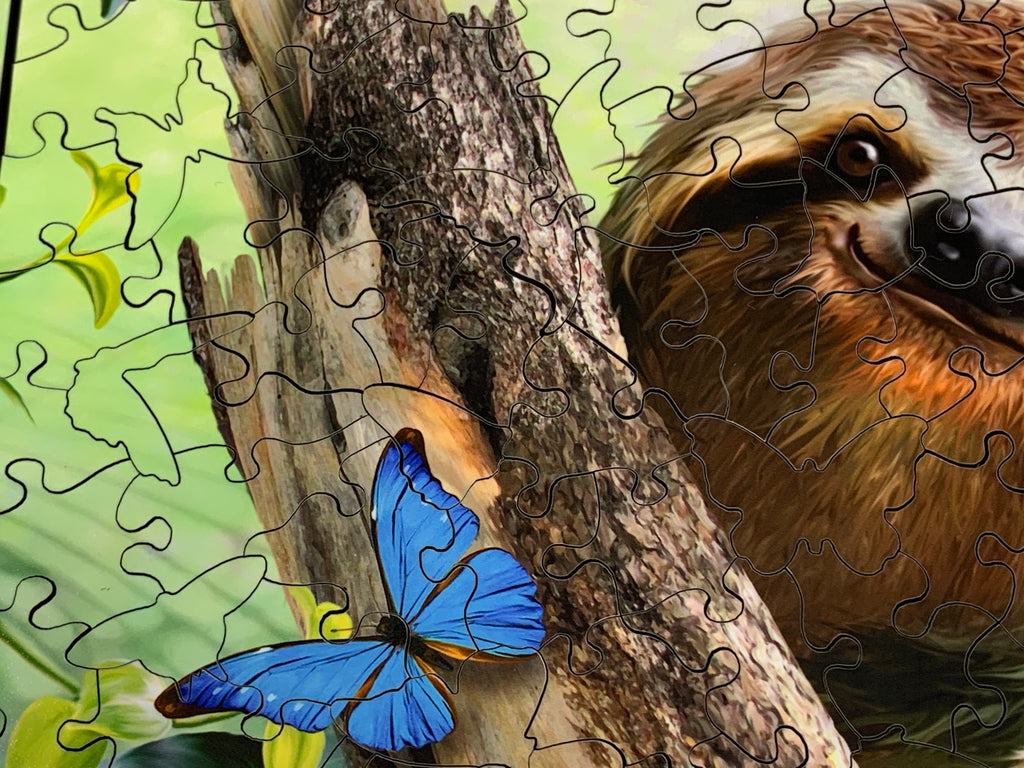 Sloth Among the Butterflies | 143 Pieces | Sloth Puzzle