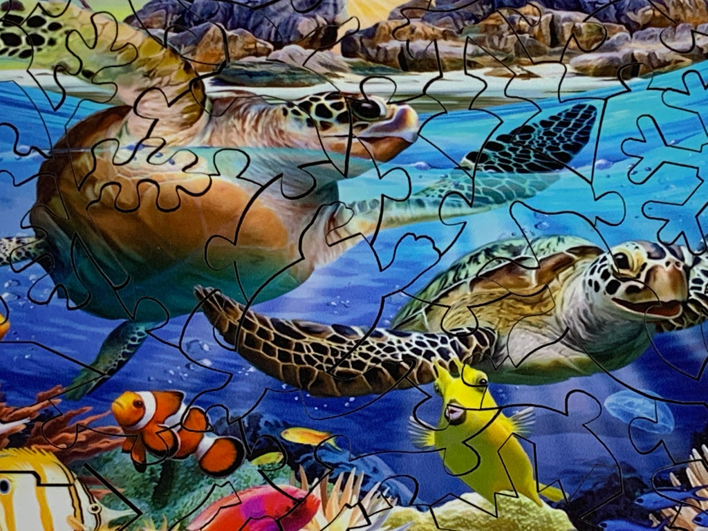 Turtle Beach | 49 Piece Mini Wooden Turtle Jigsaw Puzzle