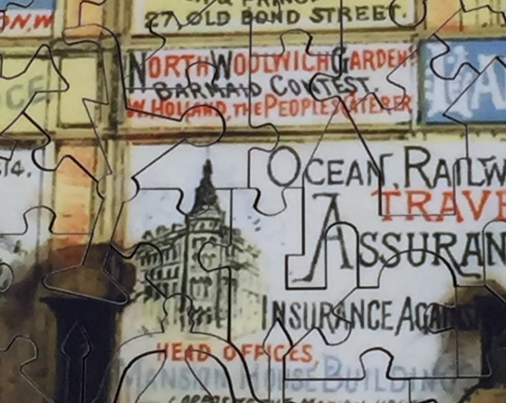 Modern Advertising: A Railway in 1874 | Wooden Jigsaw Puzzle
