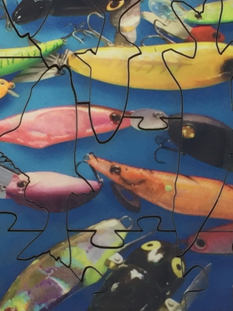Fishing Lures (51 Piece Mini Wooden Jigsaw Puzzle)