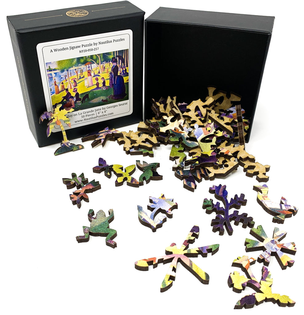A Sunday on La Grande Jatte Mini Wooden Jigsaw Puzzle