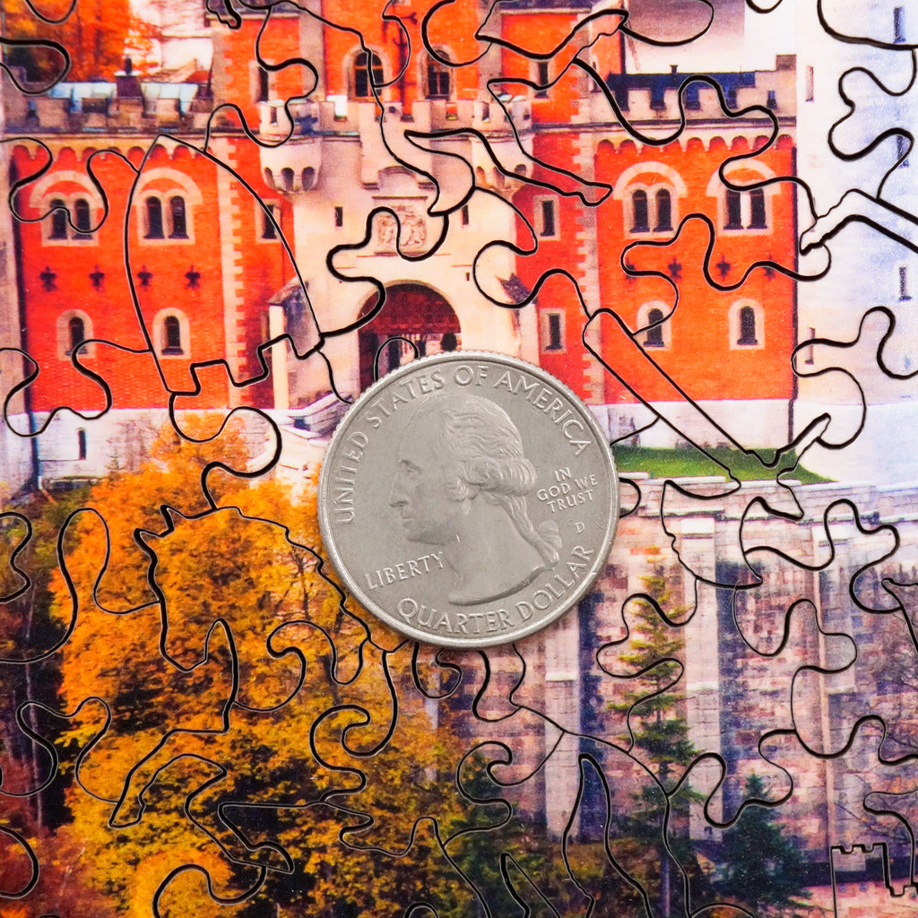Neuschwanstein in Autumn (224 Piece Wooden Jigsaw Puzzle)